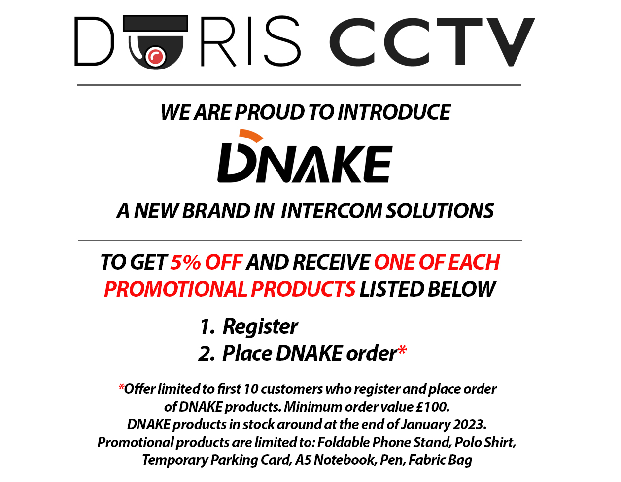 Register your interest Dnake ∙ Doris CCTV