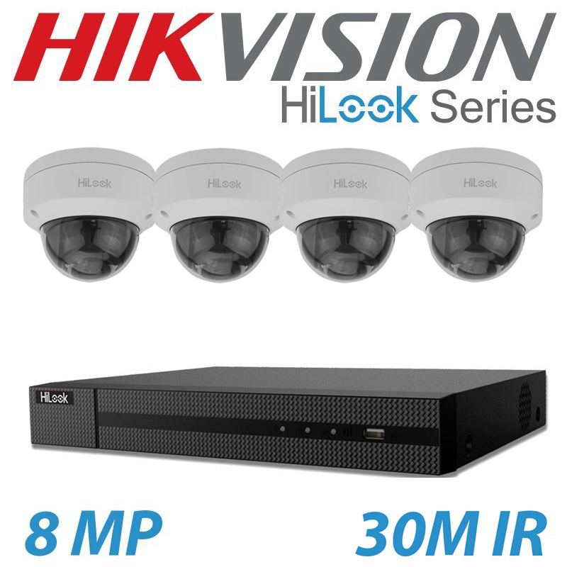 4 Channel CCTV Kit: Hikvision 4CH Kit with BNC Cables ∙ Doris CCTV