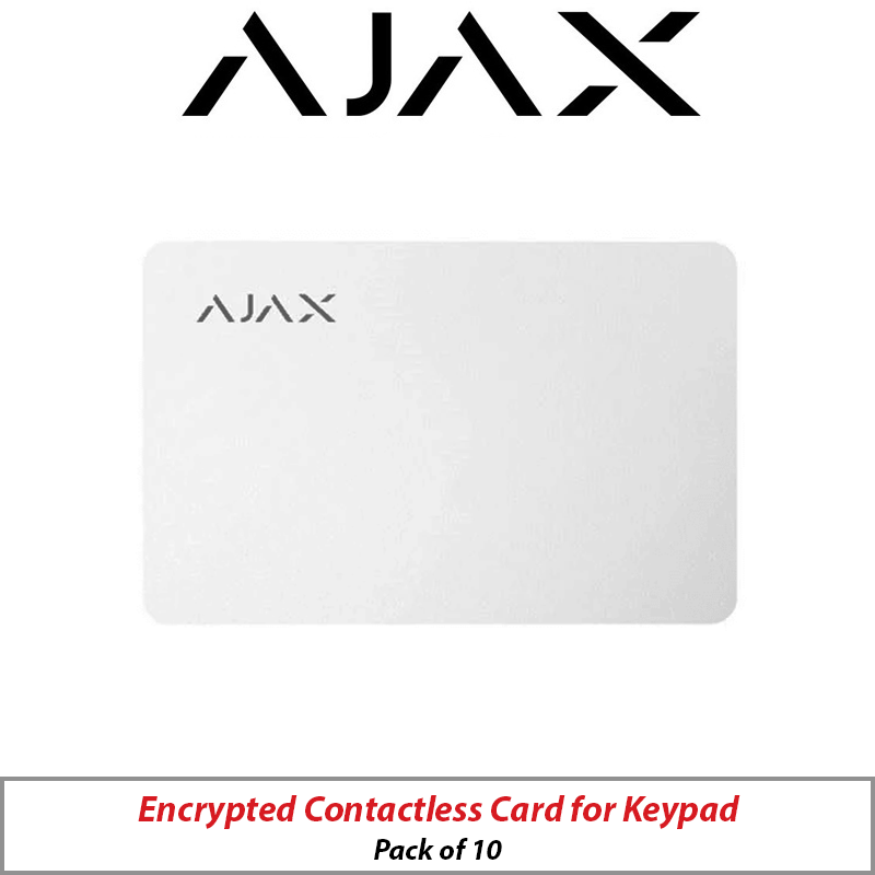 AJAX ENCRYPTED CONTACTLESS CARD FOR KEYPAD PACK OF 10 AJAX-23500-WHITE ...