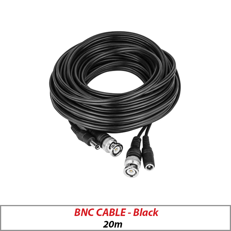 SHOTGUN CCTV CABLE SOLID COPPER PRE MADE BLACK COLOUR FOR HD CAMERAS UP ...