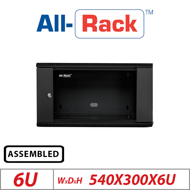 DATA CABINET - ASSEMBLED WALL MOUNT DATA CABINET BLACK 6U CAB6WB300BLK ...