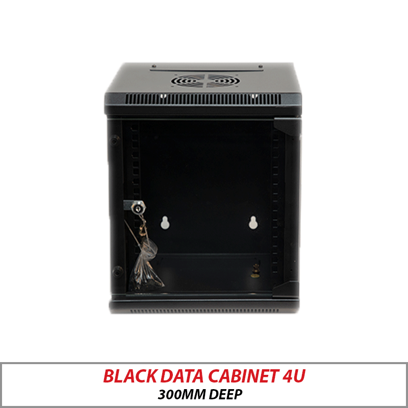 4U DATA CABINET 300MM DEEP BLACK - CABINET-4U-300 ∙ Doris CCTV