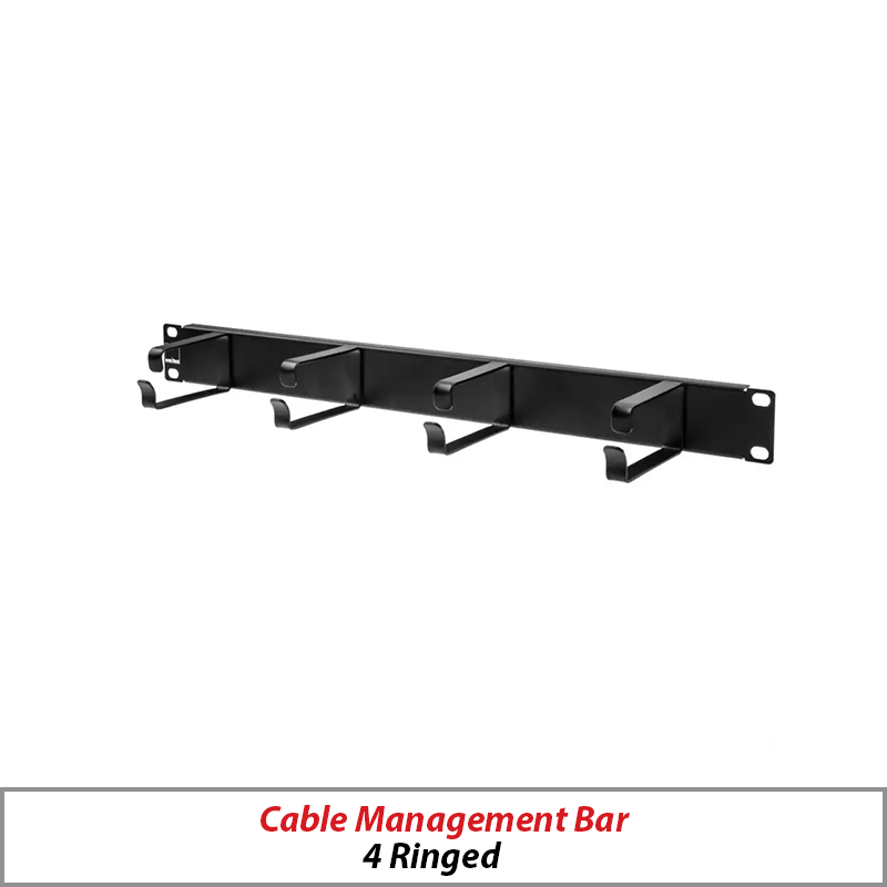 1U 4 Ringed Cable Management Bar CABINET-CAB-MANAGEMENT-A ∙ Doris CCTV