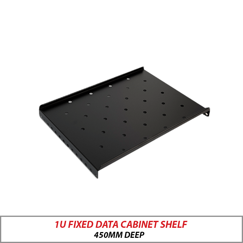 1U FIXED VENTED DATA CABINET SHELF 450MM DEEP - CABINET-FIX-SHELF-450 ∙ ...