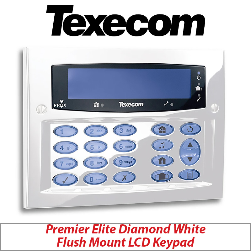 TEXECOM PREMIER ELITE DBD-0170 FLUSH MOUNT KEYPAD (DIAMOND WHITE FINISH ...
