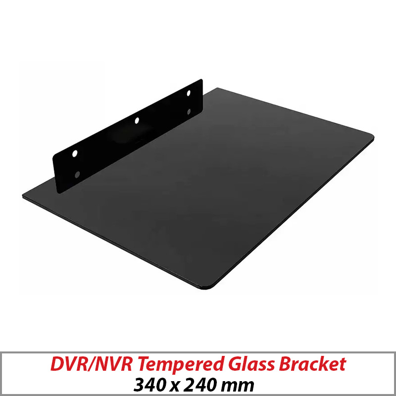 DVR-NVR BLACK TEMPERED GLASS BRACKET WITH HEAVY GAUGE STEEL FRAME ∙ ...