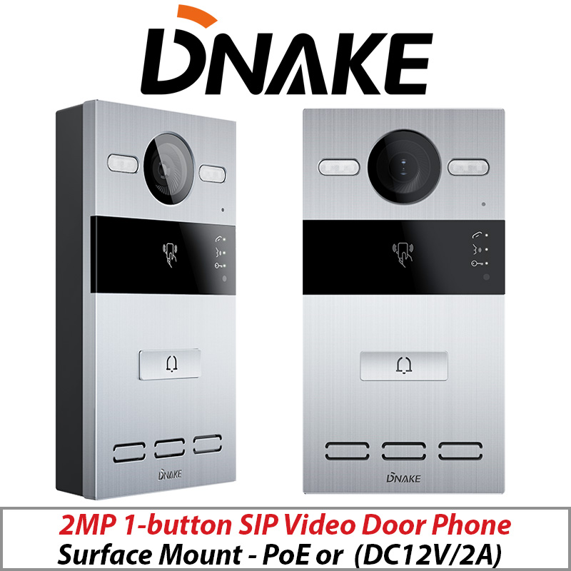 DNAKE 2MP Surface Mount SIP Video Door Phone, 1-Button Intercom (S212/S ...