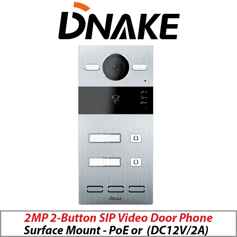 DNAKE 2MP Surface Mount SIP Video Door Phone, 2-Button Intercom (S213M ...
