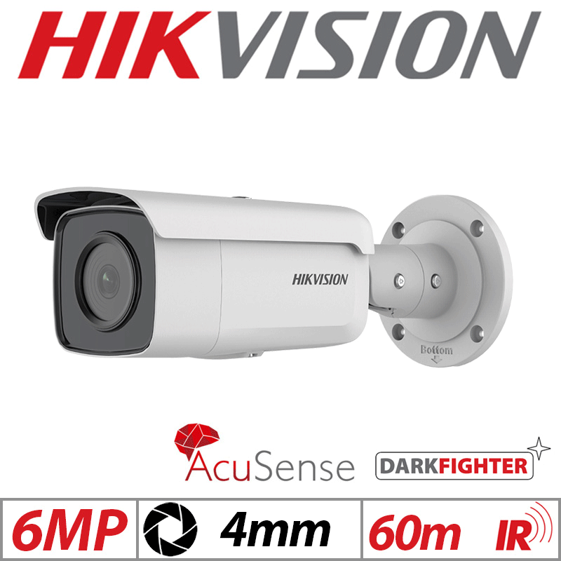 6 MP ACUSENSE FIXED BULLET NETWORK CAMERA INFRAROT WDR IP67 - DS-2CD2T66G2-2I/4I ∙ Doris CCTV
