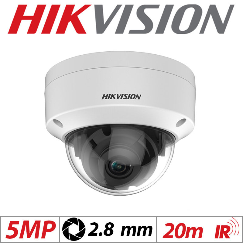 5MP HIKVISION VANDAL RESISTANT DOME CAMERA 2.8MM WHITE DS-2CE57H0T ...