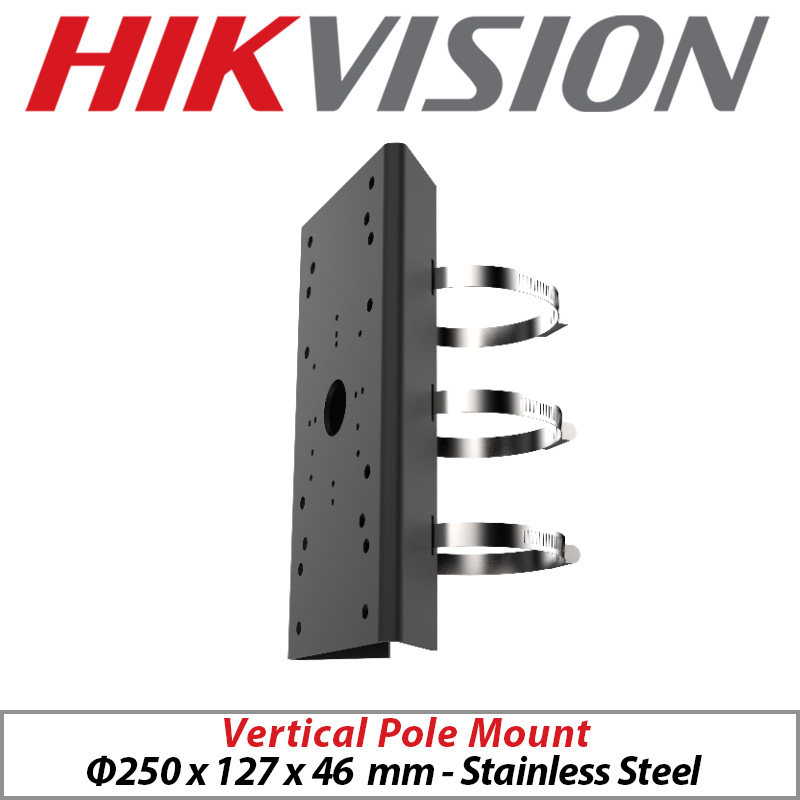 HIKVISION VERTICAL POLE MOUNT DS-1275ZJ-SUS WHITE STAINLESS STEEL ∙ ...
