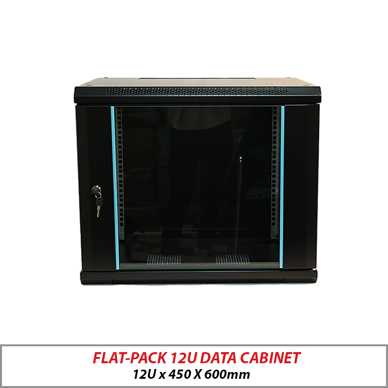 DATA CABINET - FLAT-PACK WALL MOUNT DATA CABINET BLACK 12U-450 ∙ Doris CCTV
