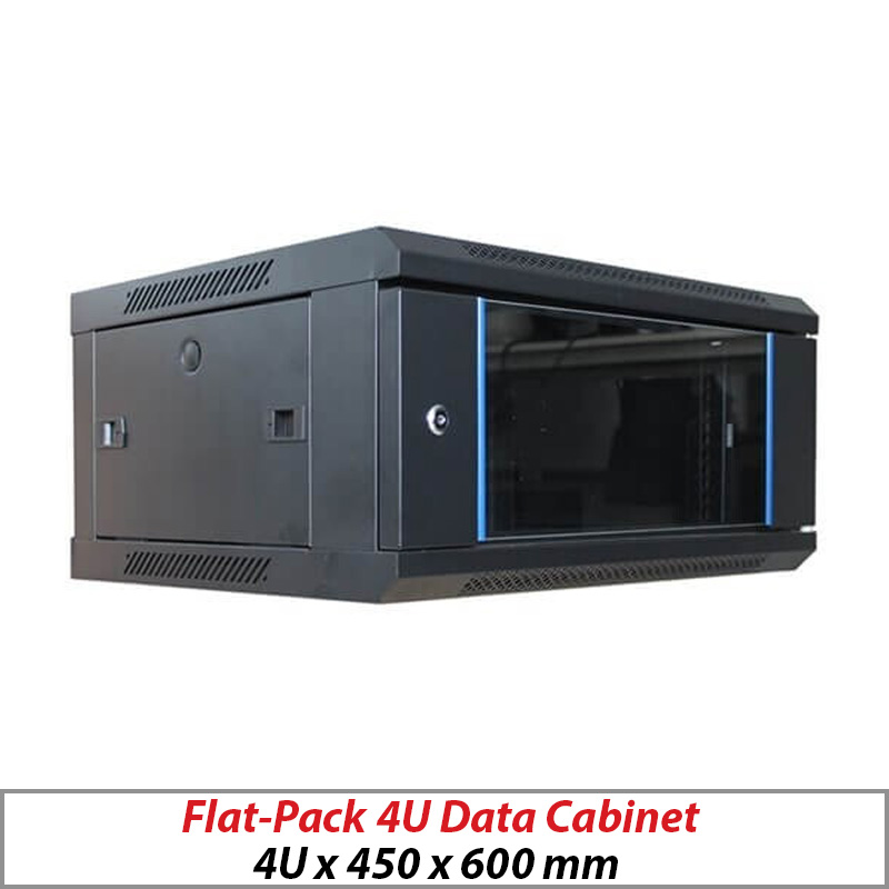 DATA CABINET - FLAT-PACK WALL MOUNT DATA CABINET BLACK 4U-450 ∙ Doris CCTV