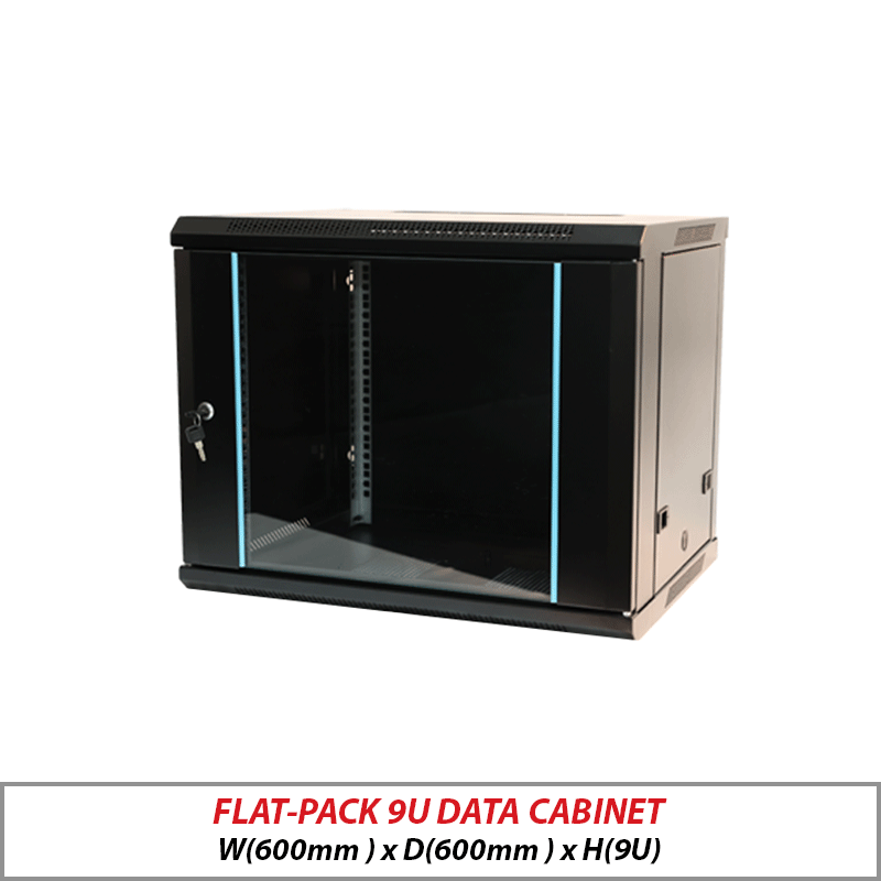 DATA CABINET - FLAT-PACK WALL MOUNT DATA CABINET BLACK 9U-600 ∙ Doris CCTV
