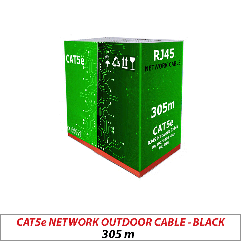 CAT5E NETWORK OUTDOOR LAN CCA CABLE 305M BLACK ∙ Doris CCTV