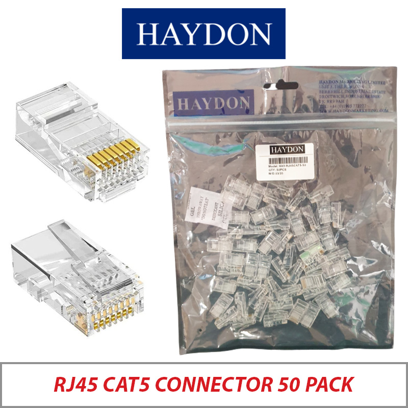 RJ45 CONNECTOR CAT5 50 PACK HAY-RJ45CAT5-50RAP ∙ Doris CCTV