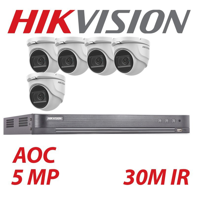 4CH HIKVISION 5MP SYSTEM AOC DVR 2X AUDIO 30M IR CAMERA KIT ∙ Doris CCTV