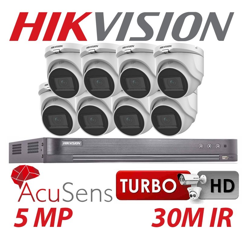 8CH HIKVISION 5MP DOME TURRET SYSTEM TURBO DVR 8X 30M EXIR CAMERA KIT ...