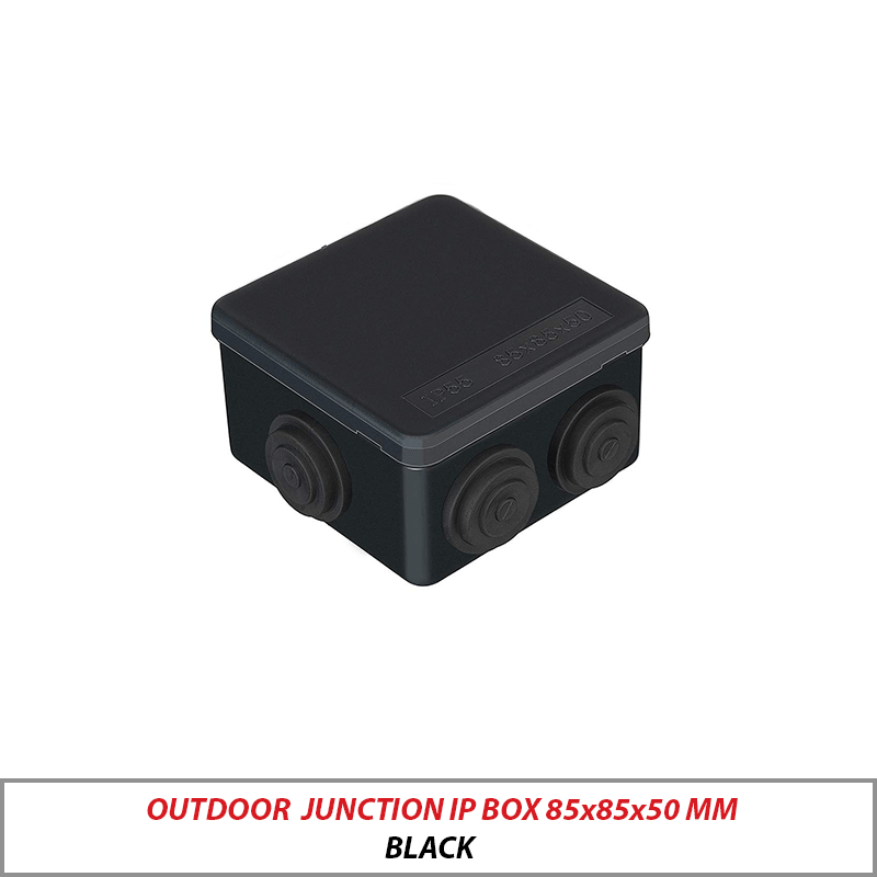 OUTDOOR JUNCTION IP BOX 85x85x50 MM BLACK ∙ Doris CCTV