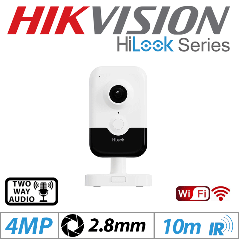 4MP HIKVISION HILOOK WI-FI CUBE NETWORK PoE CAMERA IPC-C340HA-D/W ∙ ...