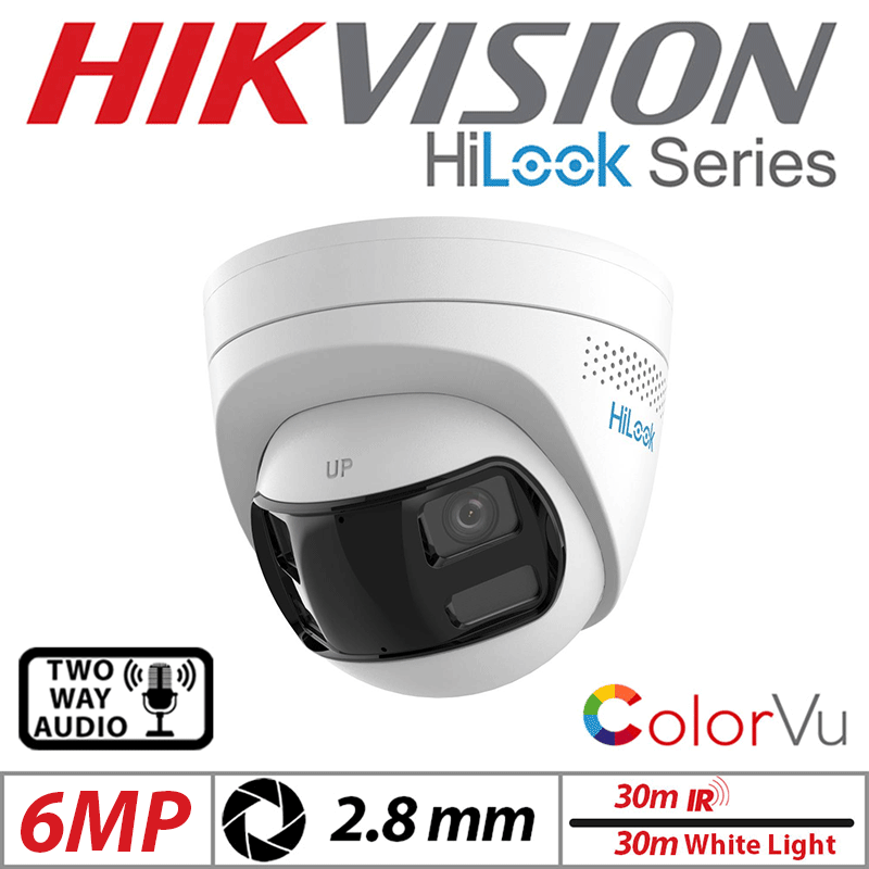 6MP HIKVISION HILOOK IP DOME DUAL-LENS OUTDOOR COLORVU CAMERA WITH SMART HYBRID LIGHT WHITE IPC ...