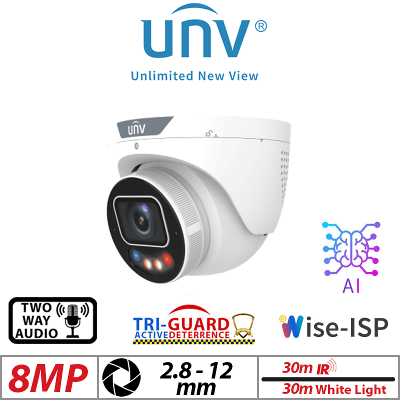 UNIVIEW 8MP VARIFOCAL NETWORK CAMERA TRI-GUARD 3.0, AI, OWLVIEW PLUS ...