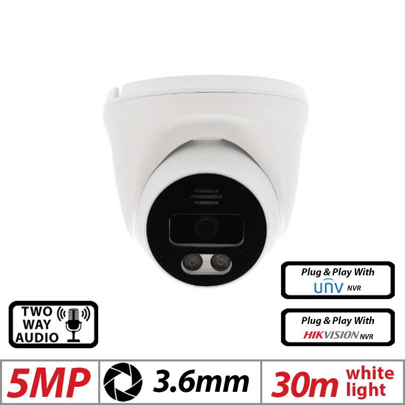 5MP NETWORK CAMERA WITH 2 WAY AUDIO 3.6MM WHITE IPC508W5MP-2WAY ∙ Doris ...