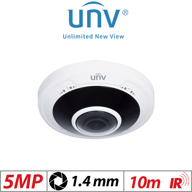 Uniview 5MP Fisheye IP Camera – Dome, PoE (IPC815SB-ADF14K-I0) ∙ Doris CCTV