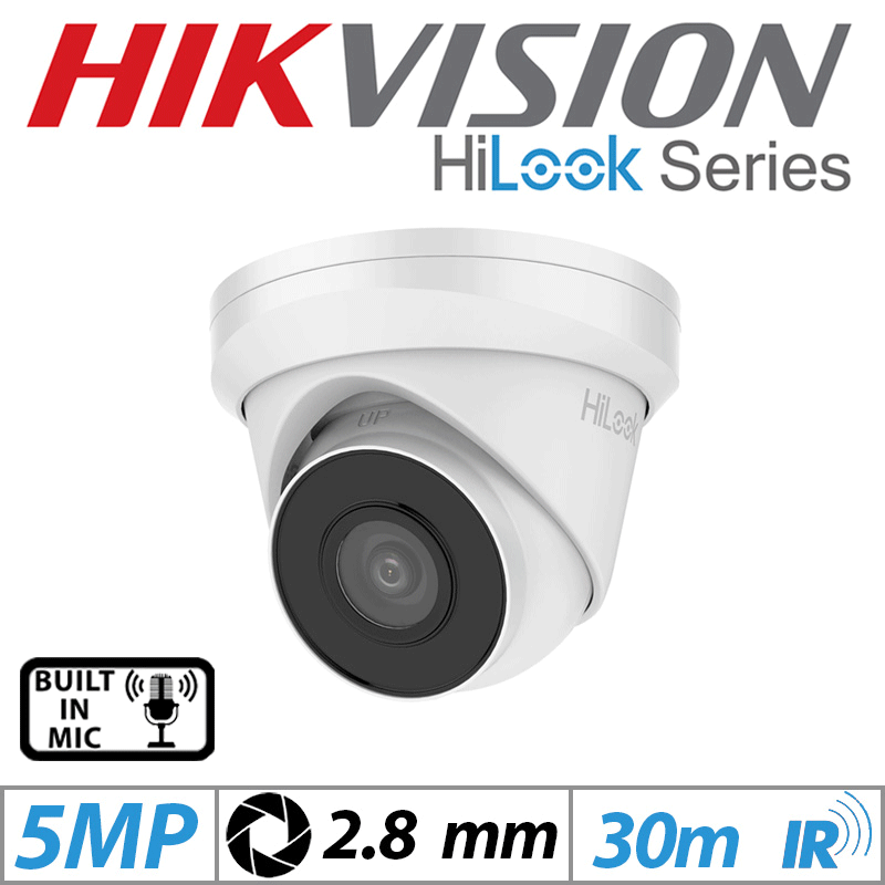 HIKVISION 5MP IP POE CCTV DOME TURRET CAMERA OUTDOOR WIDE ANGLE 30M ...