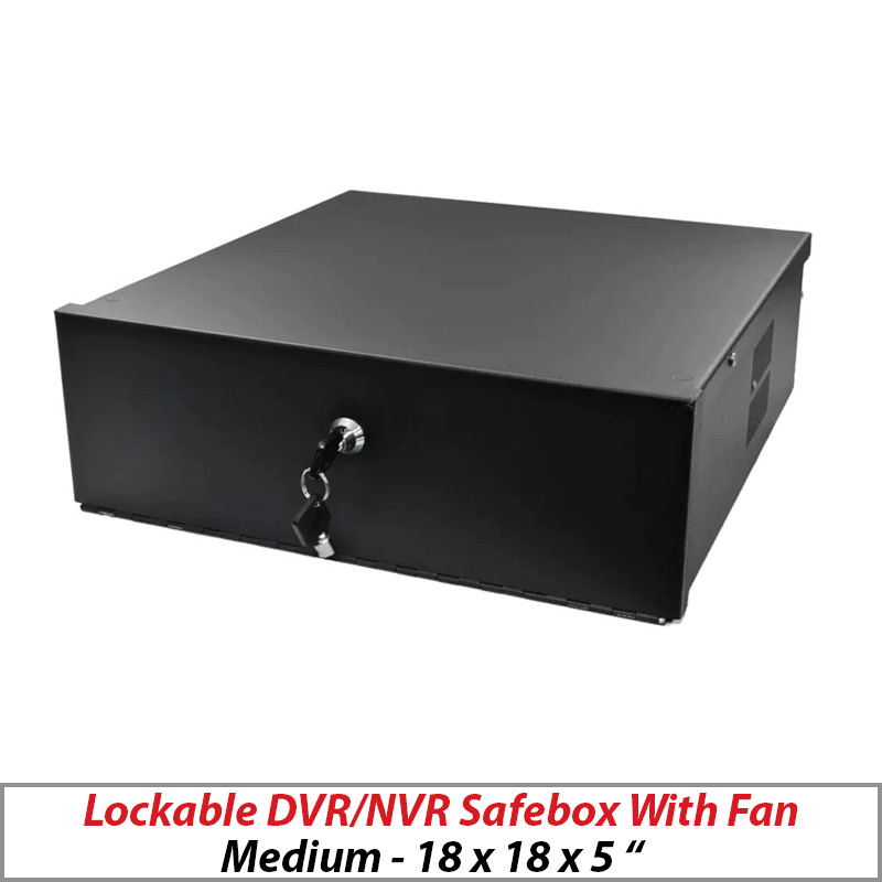 LOCKABLE DVR-NVR SAFEBOX WITH FAN - BLACK MEDIUM ∙ Doris CCTV