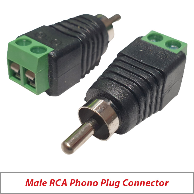 PHONO RCA MALE PLUG TO AV SCREW TERMINAL BLOCK PLUG CONNECTOR ∙ Doris CCTV