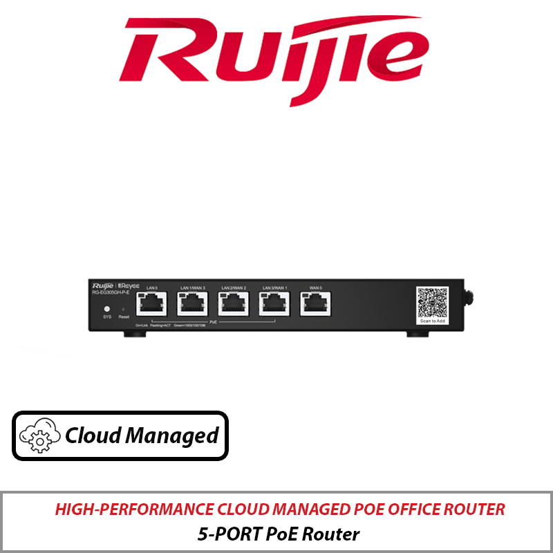 5-PORT HIGH-PERFORMANCE CLOUD MANAGED POE OFFICE ROUTER RG-EG305GH-P-E ...