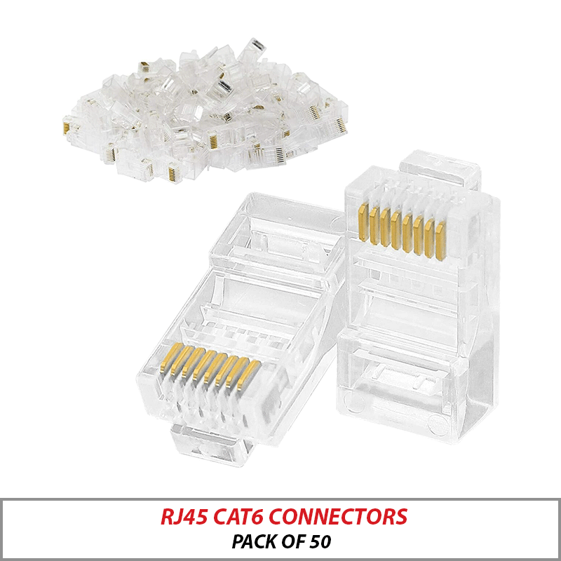 RJ45 CAT6 CONNECTORS PACK OF 50 RJ45-6-T ∙ Doris CCTV
