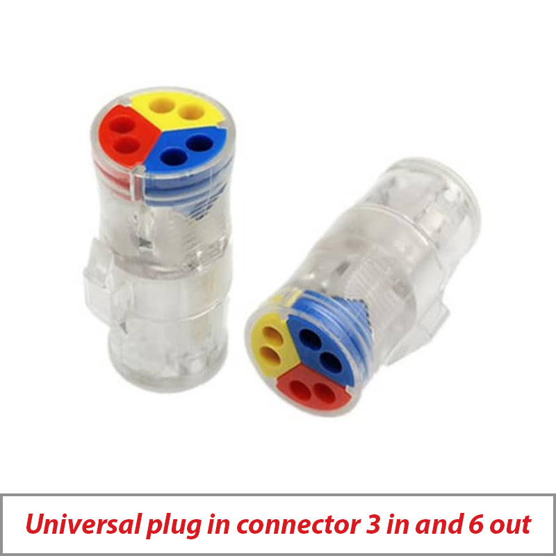 UNIVERSAL PLUG IN CONNECTOR 3 IN AND 6 OUT 2.5MM TERMINAL BLOCK LT-736 ...