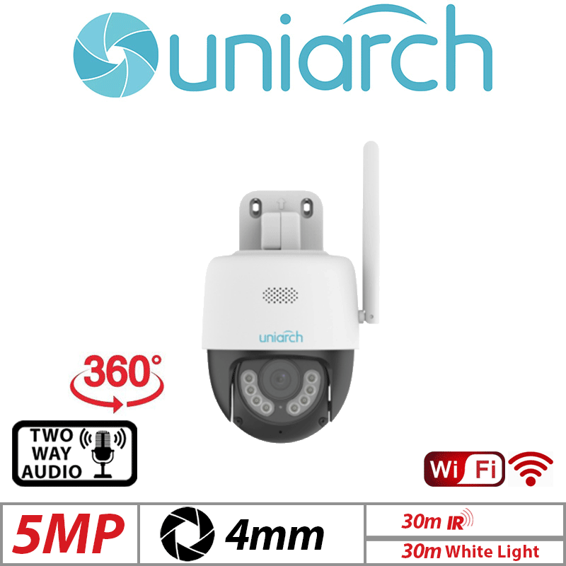 5MP UNIARCH PT OUTDOOR WI-FI CAMERA WHITE 4MM UHO-P1A-M5F4D ∙ Doris CCTV