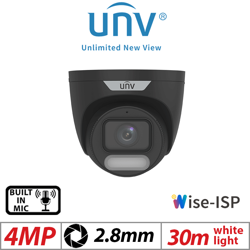 Uniview 4MP Turret Network Camera – ColorHunter, Wise-ISP, Fixed, 2.8mm ...