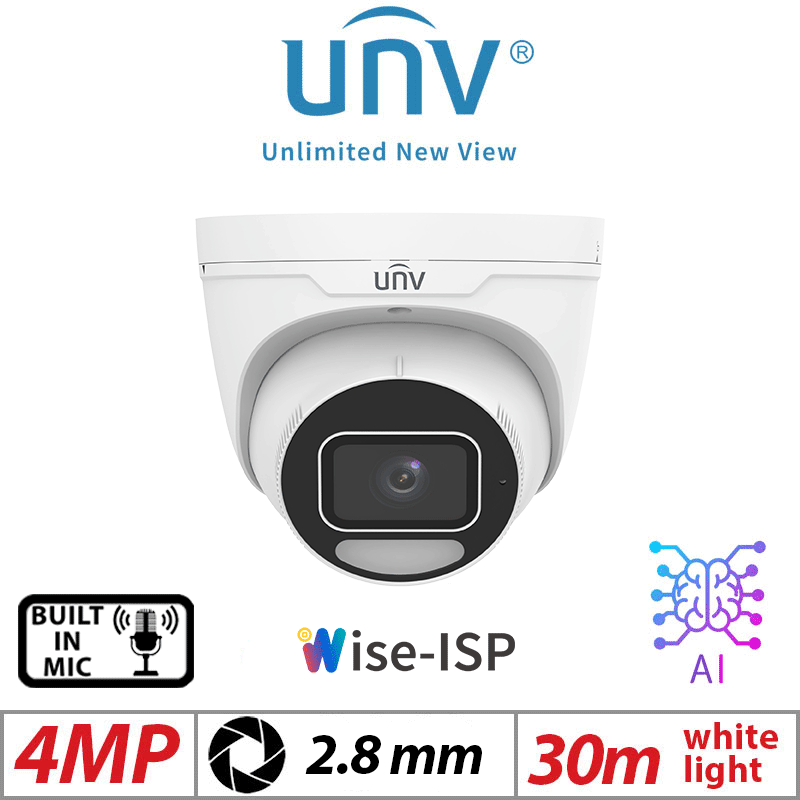 4MP UNIVIEW WISE-ISP - 24/7 COLOUR - HD TURRET NETWORK CAMERA WITH DEEP ...