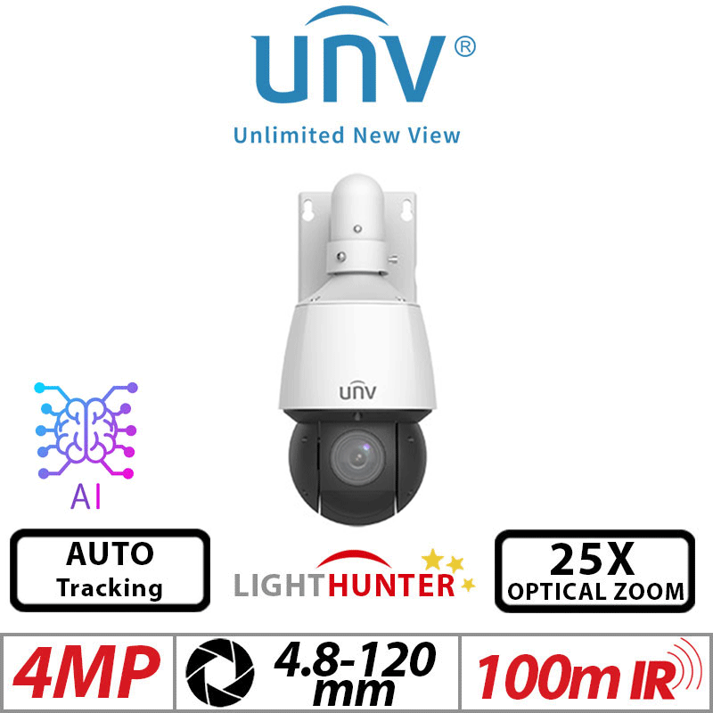 ‌4MP UNIVIEW LIGHTHUNTER 25X OPTICAL ZOOM NETWORK PTZ CAMERA WITH DEEP ...