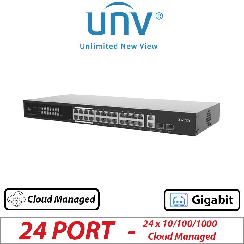 Uniview 26-Port Cloud managed None PoE Switch – 24 GIGABIT PORTS + 2 ...