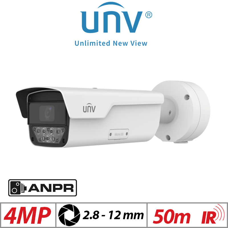 4MP UNIVIEW ANPR BULLET CAMERA , MOTORIZED VARIFOCAL LENS, 2.8-12MM ...