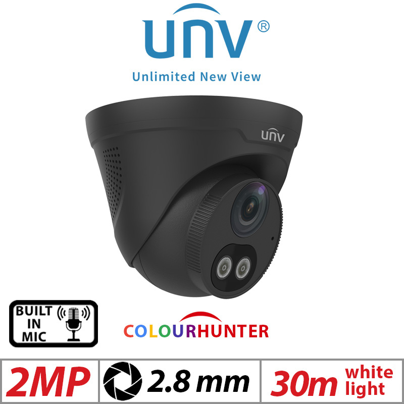 ‌2MP UNIVIEW COLORHUNTER - 24/7 COLOUR - HD IR TURRET NETWORK CAMERA WITH BUILT IN MIC 2.8MM ...