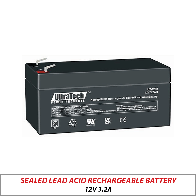 BATTERY ULTRATECH 12V 3.2AH SEALED LEAD ACID RECHARGEABLE UT-1232 ∙ ...