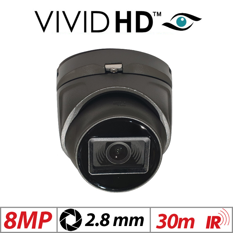 8MP VIVID HD 4K UHD TURBO HD 4 IN 1 CAMERA IN GREY ∙ Doris CCTV