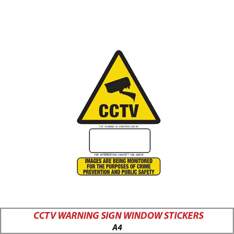 CCTV WARNING SIGN WINDOW STICKERS A4 WSA4 ∙ Doris CCTV