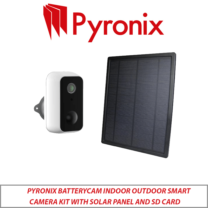 PYRONIX BATTERYCAM INDOOR OUTDOOR SMART CAMERA KIT WITH SOLAR PANEL AND ...
