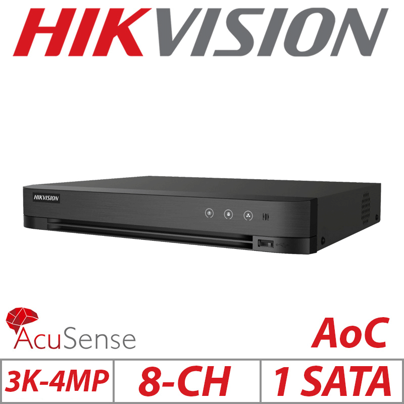 3K 4MP 8CH HIKVISION 1U H.265 ACUSENSE AOC DVR iDS-7208HQHI-M1/XT ∙ ...