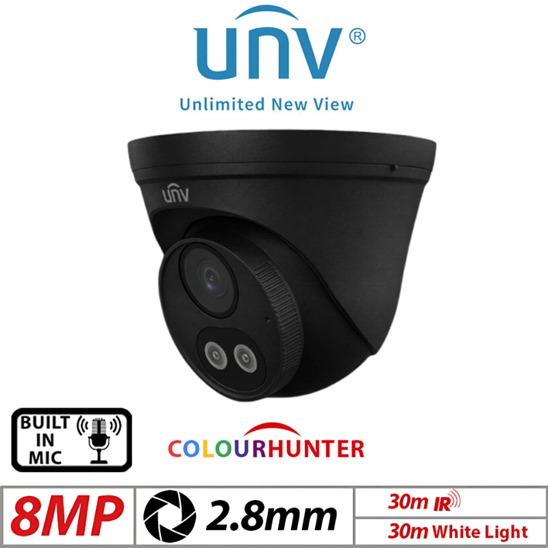 Uniview 8MP Turret Network Camera – Dual-Light, HD, BUILT-IN MIC , 2 ...